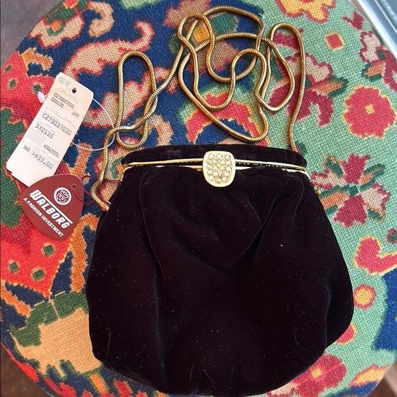 Walborg | Bags | Vintage With Tags Walborg Small Black Velvet Evening ...